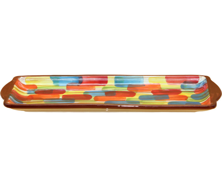 Ivy Bronx Aurya Multicolour Rectangular Platter | Wayfair.co.uk